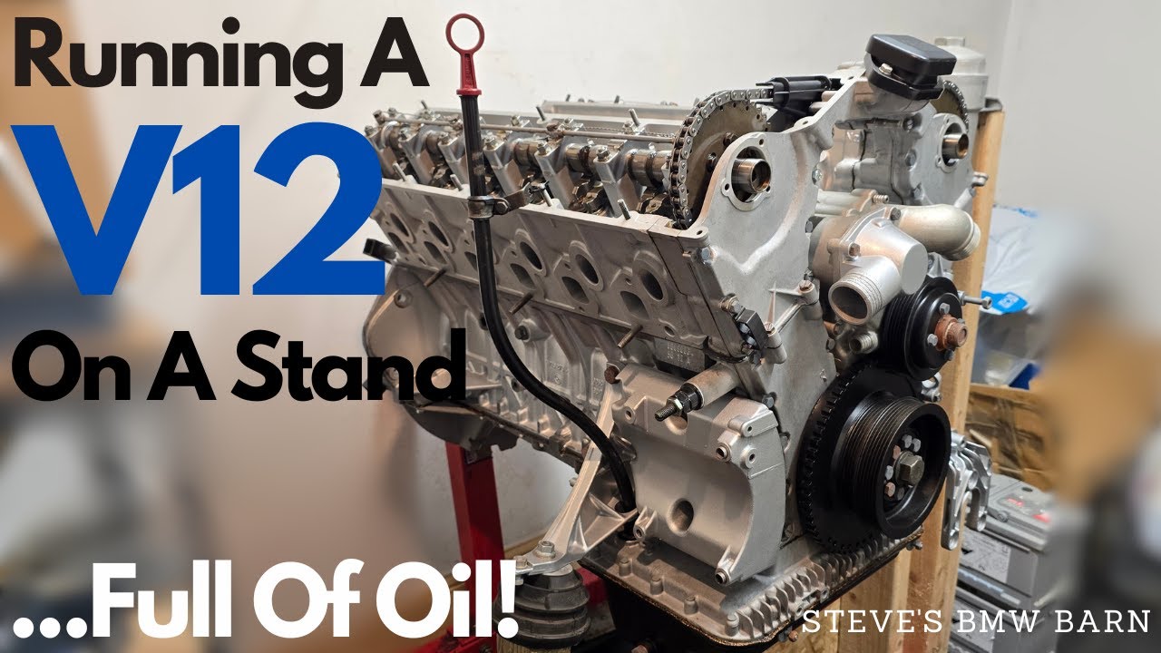 Running A BMW V12 On An Engine Stand - Oil Pressure Demonstration - YouTube