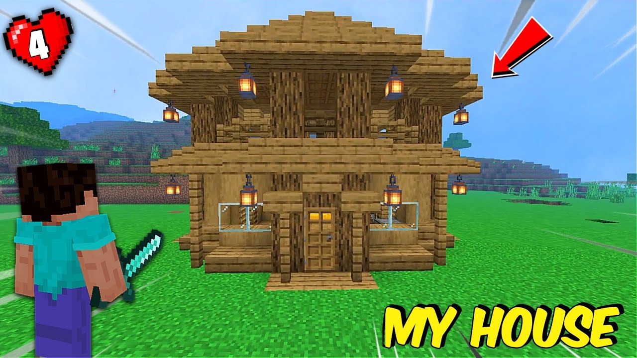 I Made MY FIRST HOUSE In Minecraft PE || Episode 4 - YouTube