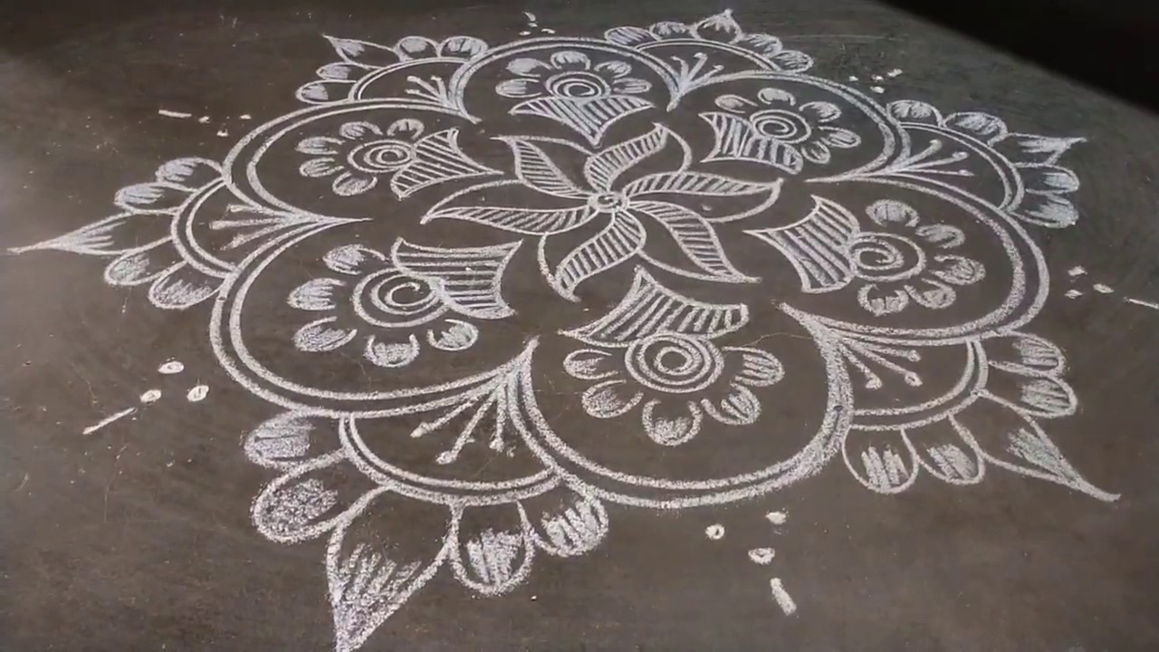 Beautiful rangoli design 713 - YouTube