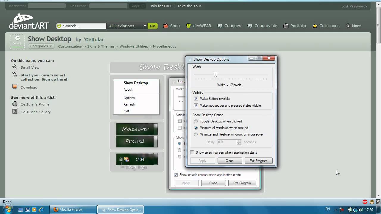 Windows 7 Show Desktop Button in Vista - YouTube