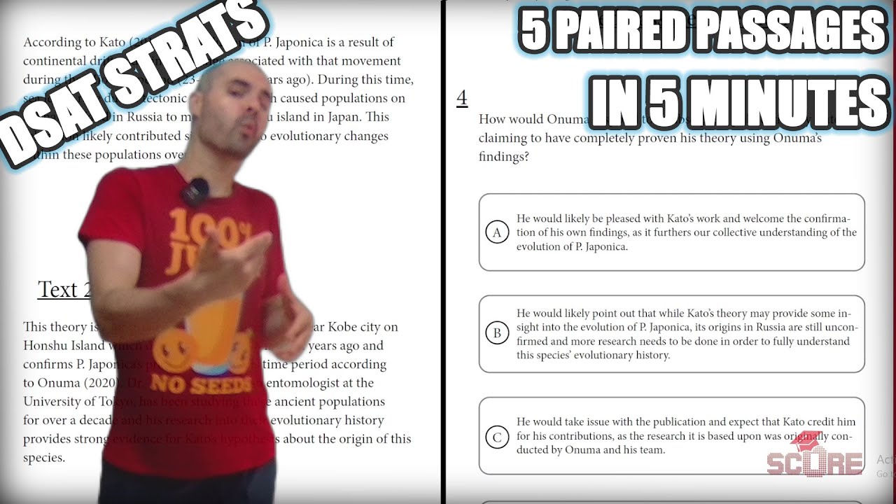 5 Paired Passage Questions in 5 minutes | Digital SAT Paired Passage ...