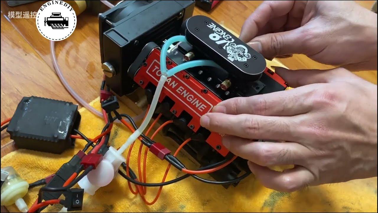 TOYAN V8 Engine FS-V800 28cc Nitro Engine - YouTube