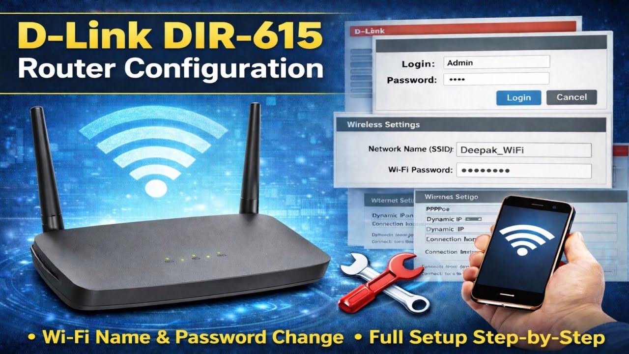 d link dir 615 wireless router setup // d-link dir 615 wi-fi router ...