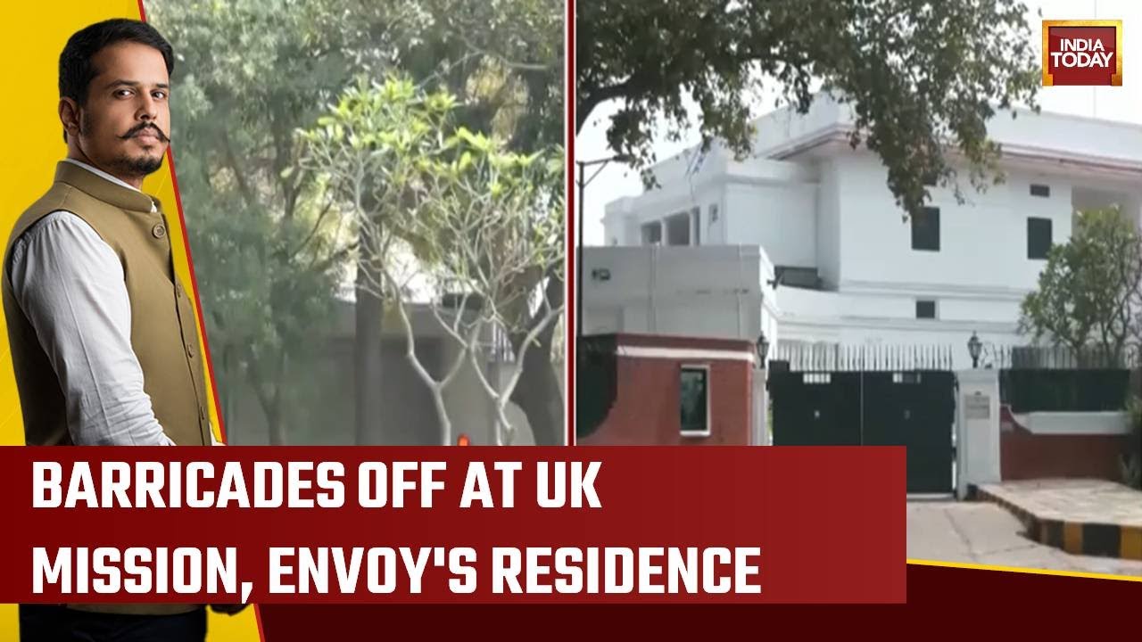 Watch: Barricades Outside Uk High Commission In Delhi & British Envoy's ...