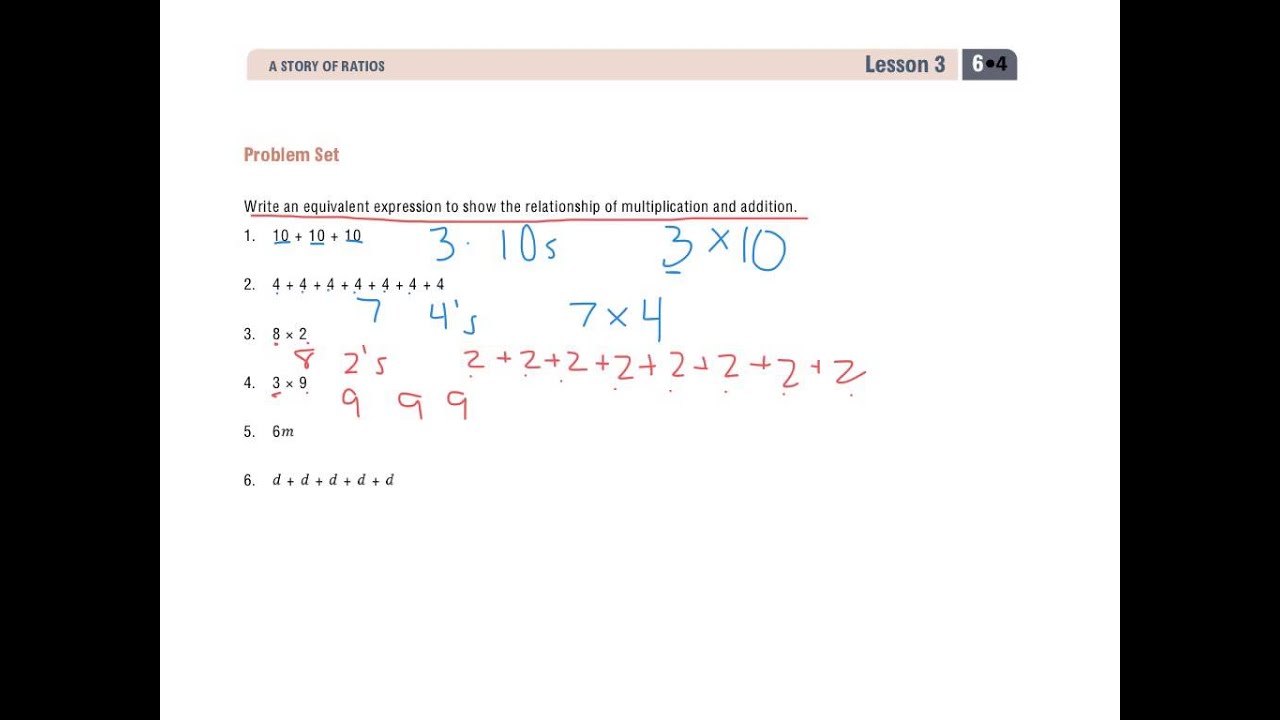 Grade 6 Module 4 Lesson 3 Problem Set - YouTube