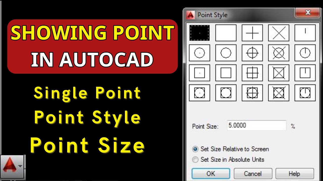 How to show point in AUTOCAD (point style) كيفية اظهار النقطة على ...