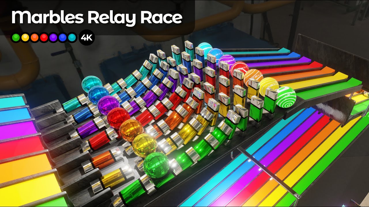 Marbles Relay Race 3D Blender Animation - YouTube