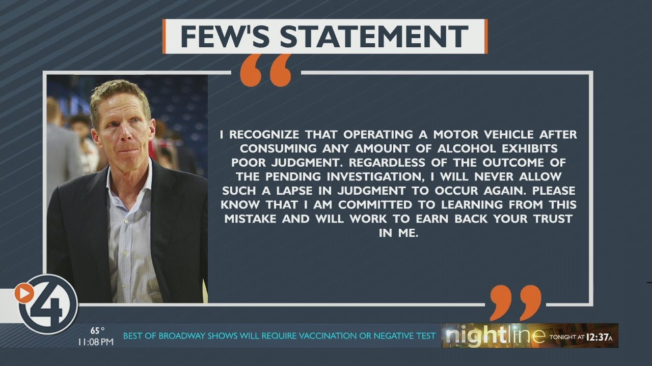 Gonzaga coach Mark Few shares statement following DUI citation - YouTube