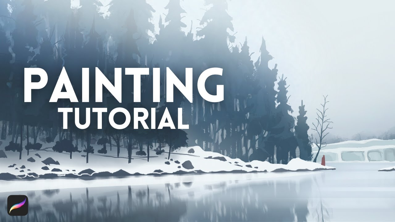 How to Paint in Procreate - Snow Forest Full Length Tutorial - YouTube