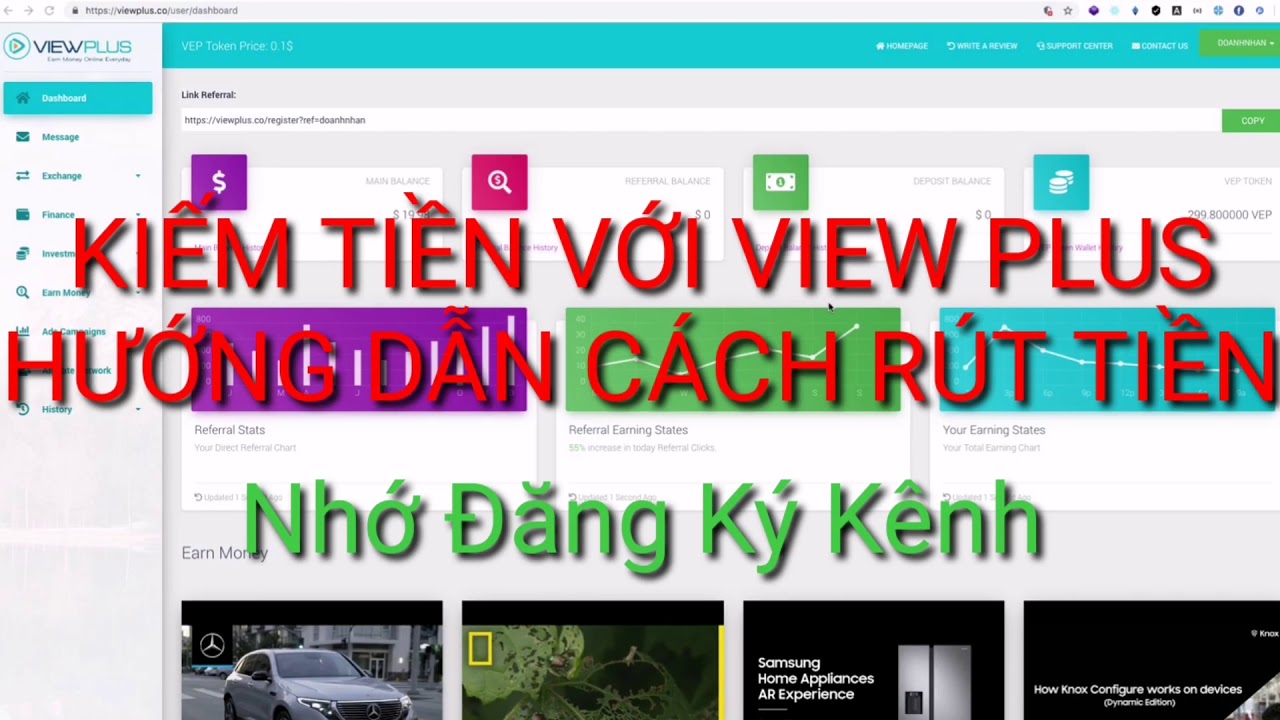 Hướng Dẫn Cách Rút Tiền Viewplus - YouTube