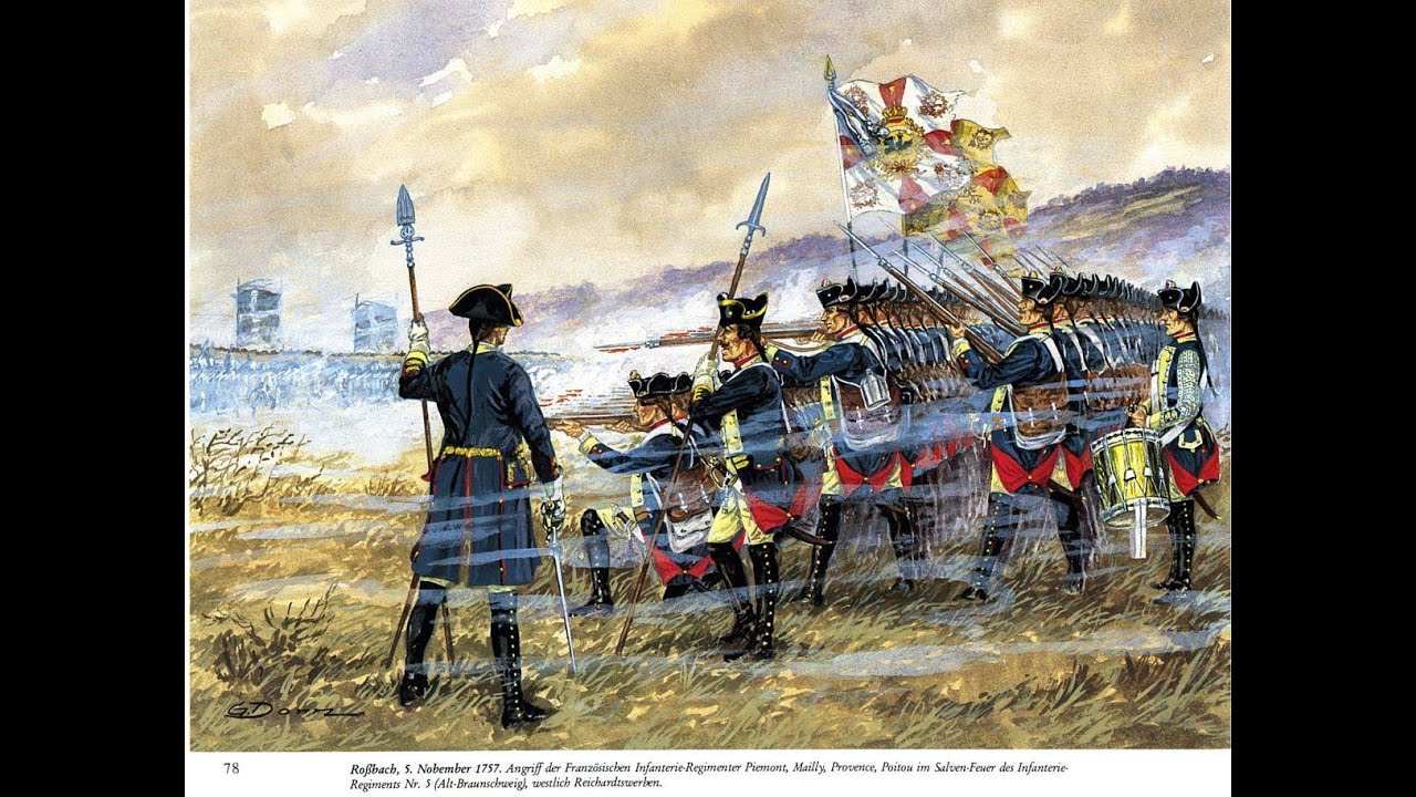 Line battle 18th century PRUSSIA facing Westphalia - YouTube
