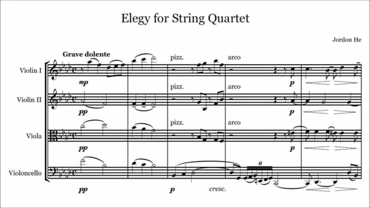 Elegy for String Quartet - Jordon He (2015) - YouTube