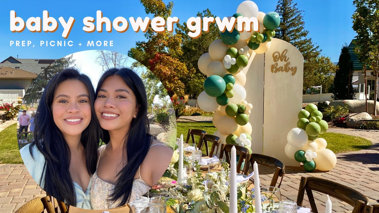 GRWM | Baby Shower prep, picnic, highlights + gratitudes - YouTube