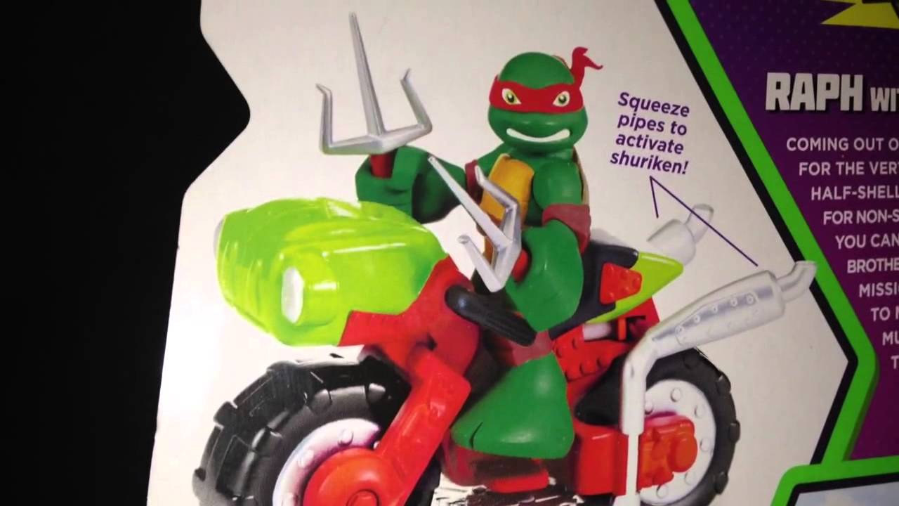 TEENAGE MUTANT NINJA TURTLES Half Shell Heros Raph with Motorcycle ...