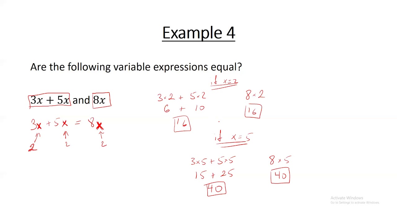 3 Are 2 Variable Expressions Equal - YouTube
