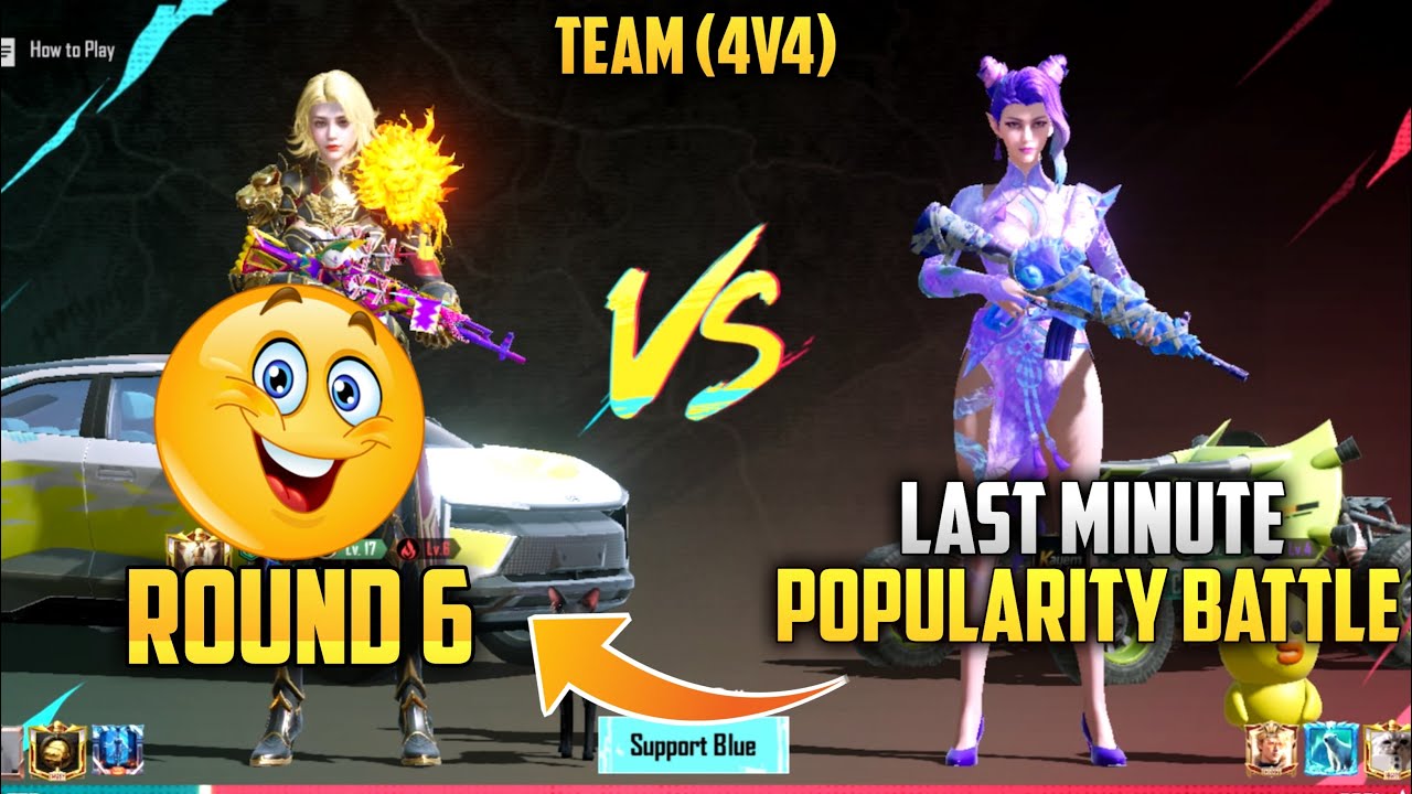 LAST MINUTE ROUND 6 4v4 POPULARITY BATTLE | TEAM POPULARITY BATTLE BGMI ...
