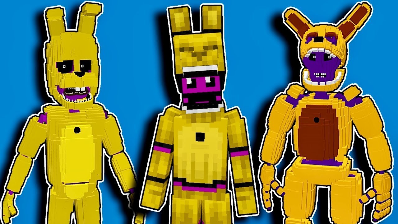 ALL SpringBonnie in Minecraft PE ADDON FNAF - YouTube