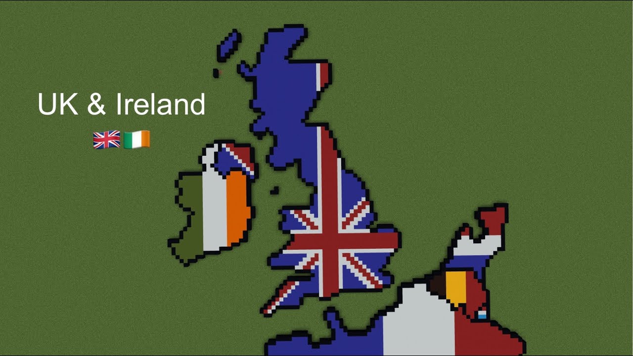 How To Build The World Flag Map In Minecraft Part 1: UK & Ireland ...