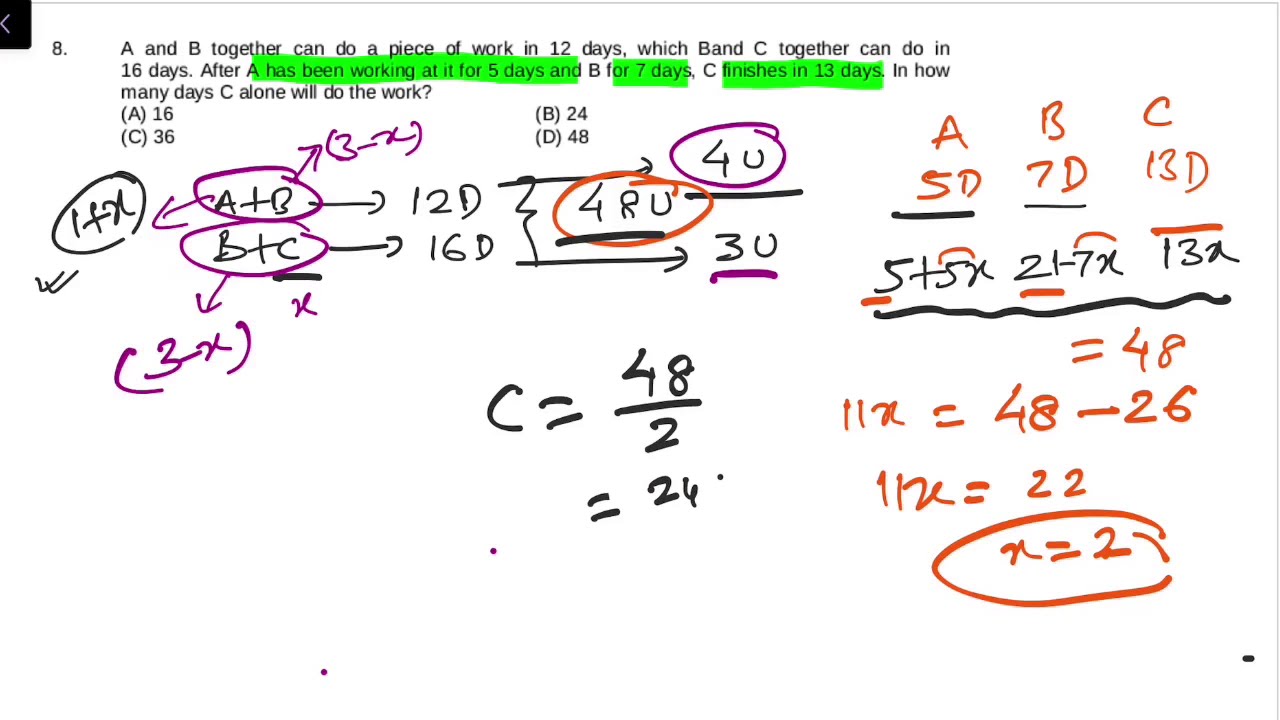 A and B together can do a piece of work in 12 days which Band C ...