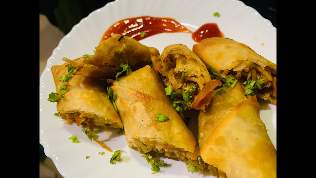 Spring rolls recipe, veg & non-veg spring rolls recipe, spring rolls ...