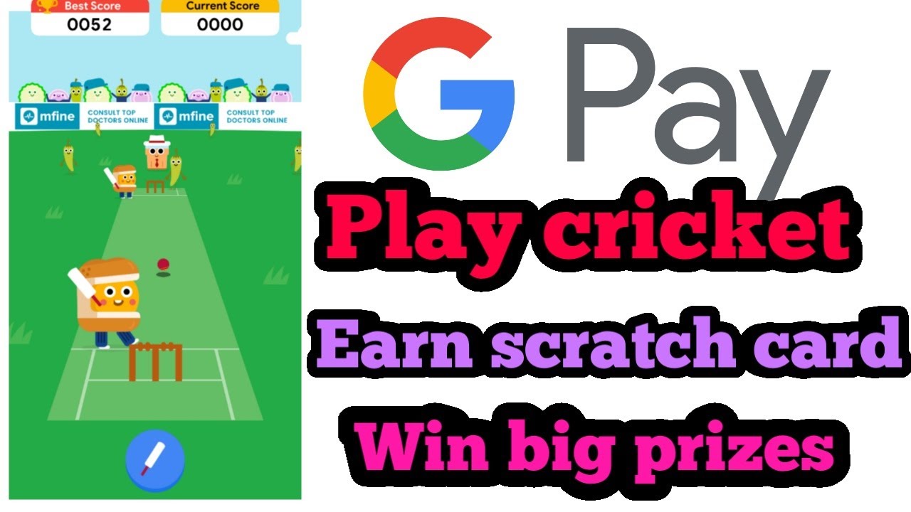 G Pay New offer play cricket Earn scratch card win money - YouTube