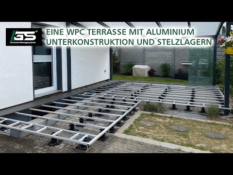 WPC Terrasse selber bauen - Aluminium Unterkonstruktion und justierbare ...