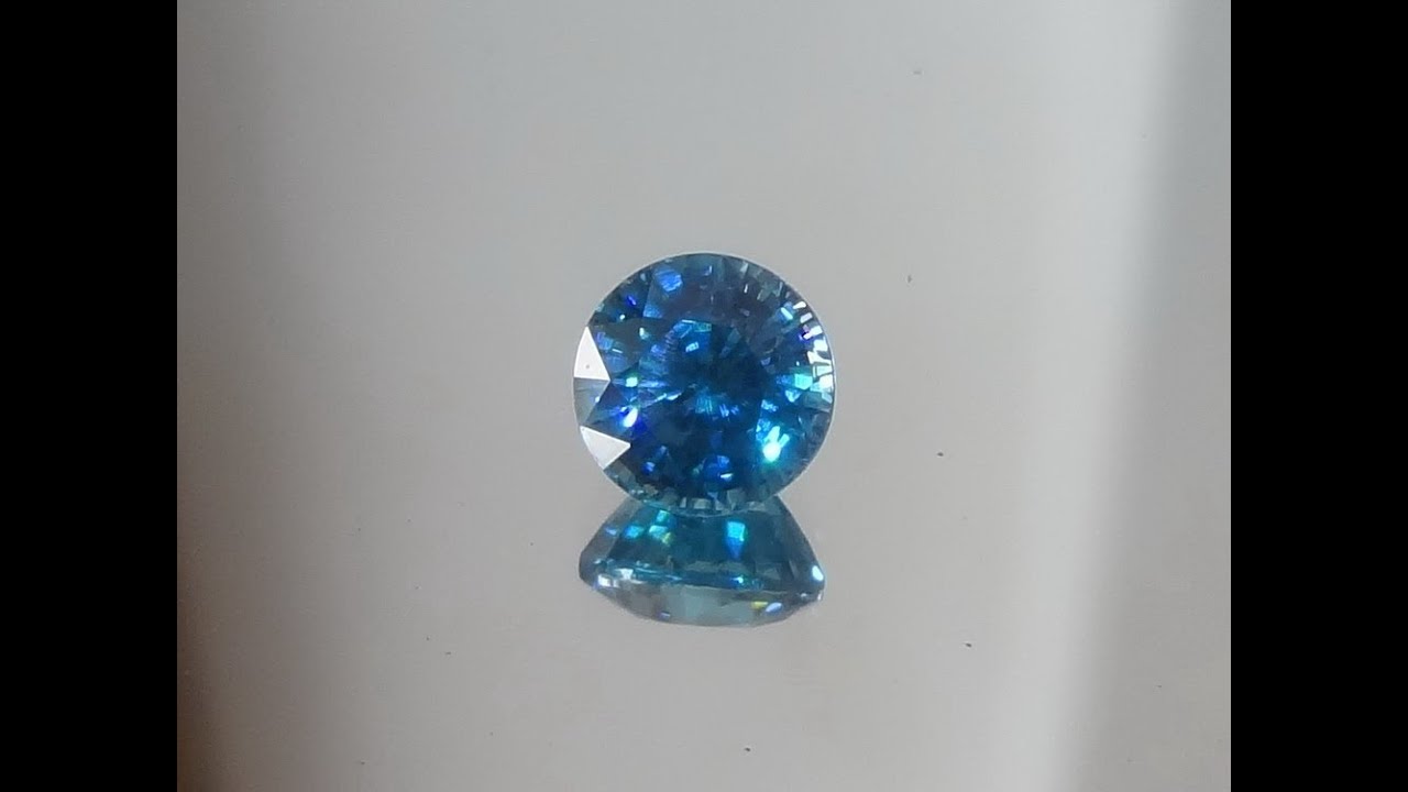 High Grade Round Blue Zircon 2.485ct - YouTube