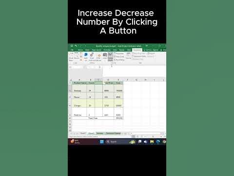 Increment Decrement Button In Excel #exceltutoring - YouTube