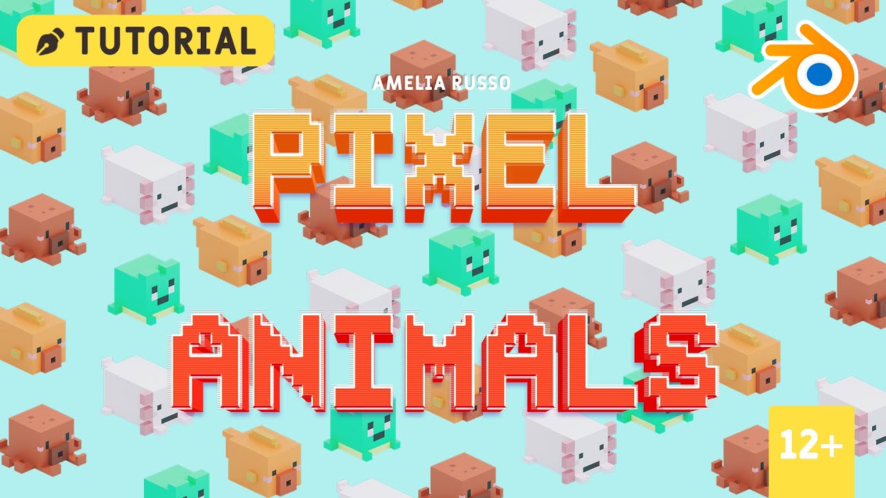 Blender Beginner Pixel Animals Tutorial for children| БЛЕНДЕР ДЛЯ ДЕТЕЙ ...