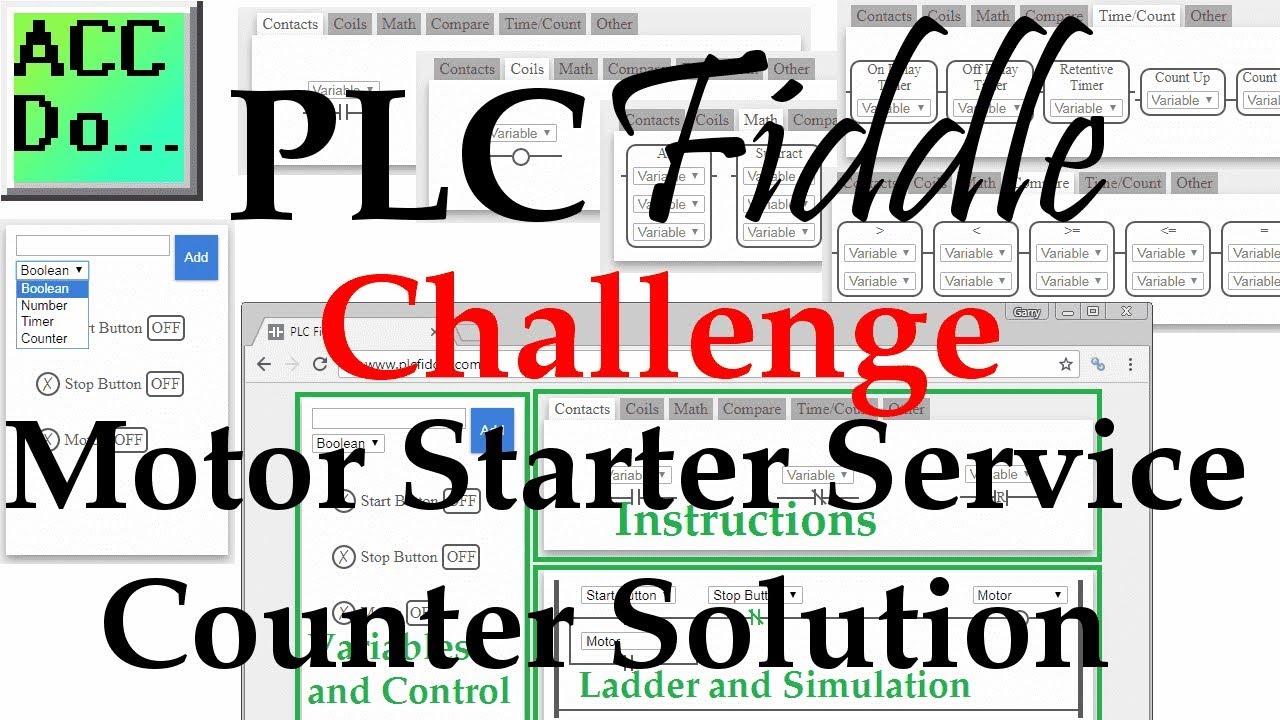 PLC Fiddle Motor Starter Service Counter Challenge Solution! - YouTube