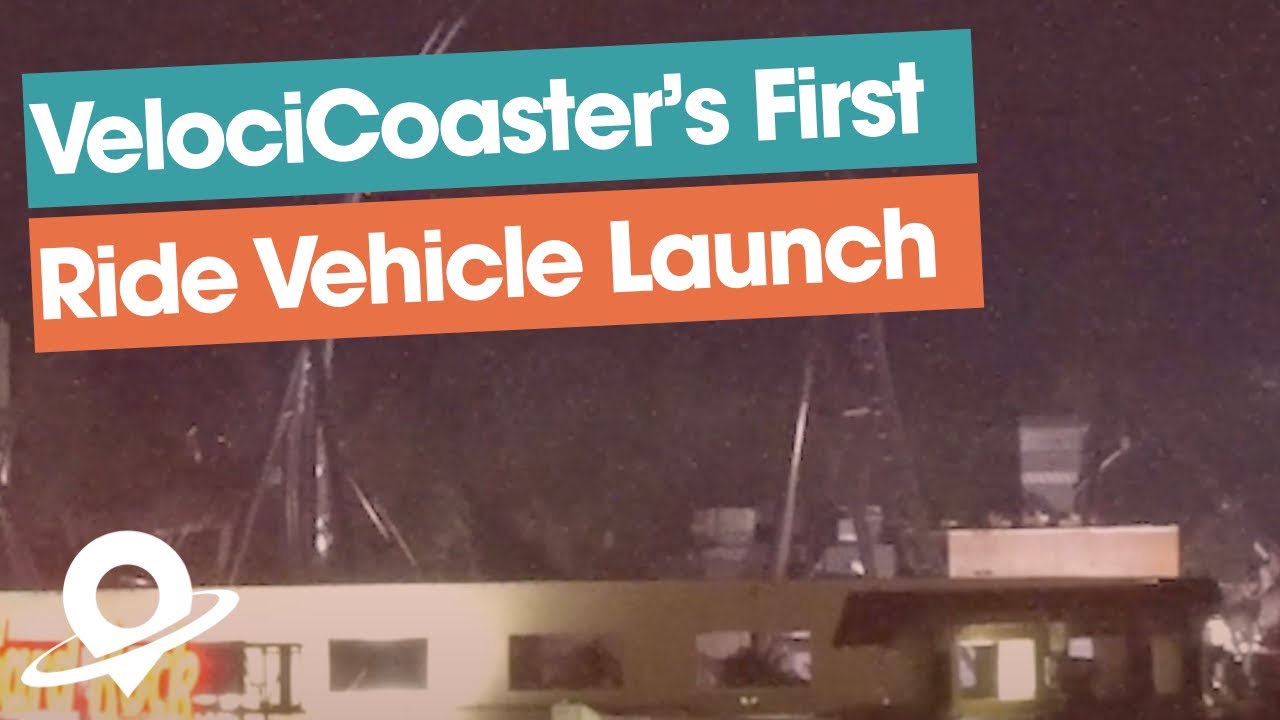 VelociCoaster's First Ride Vehicle Launch - YouTube