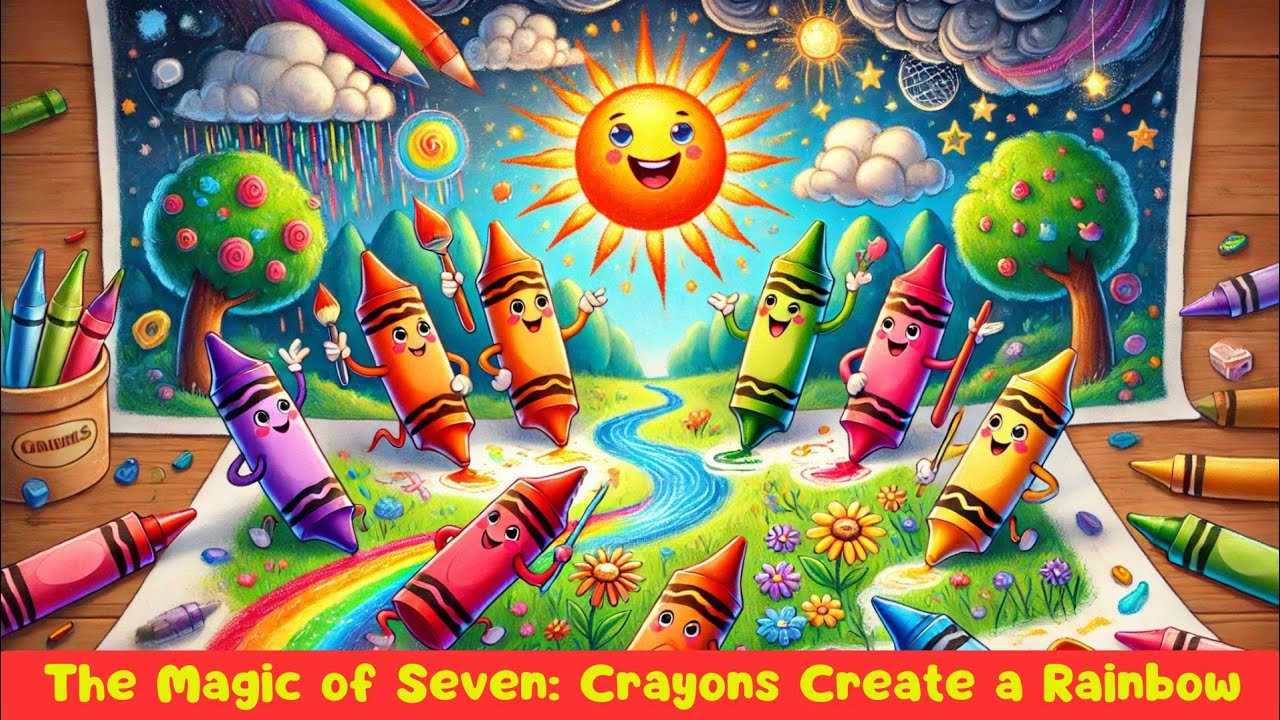 The Magic of Seven Crayons - Create a Rainbow | Learn colours | Story ...