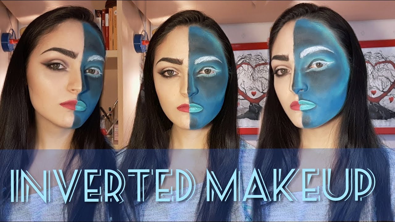 INVERTED MAKEUP CHALLENGE!! - YouTube