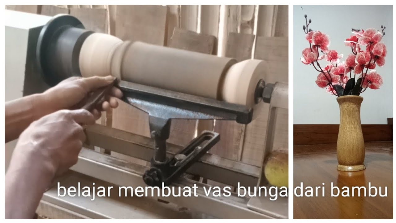 bamboo flower vase/belajar membuat vas bunga dari bambu/kreasi bambu ...