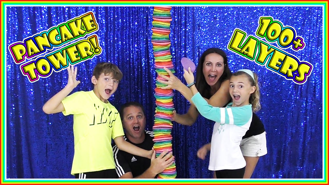 100+ LAYERS OF PANCAKES | RAINBOW PANCAKE TOWER | We Are The Davises ...