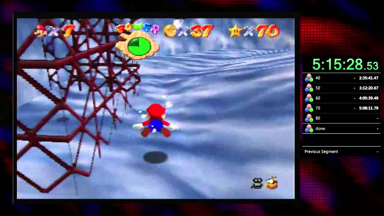 The big super mario 64 speed run 120 star race. - 23 / 52 - YouTube