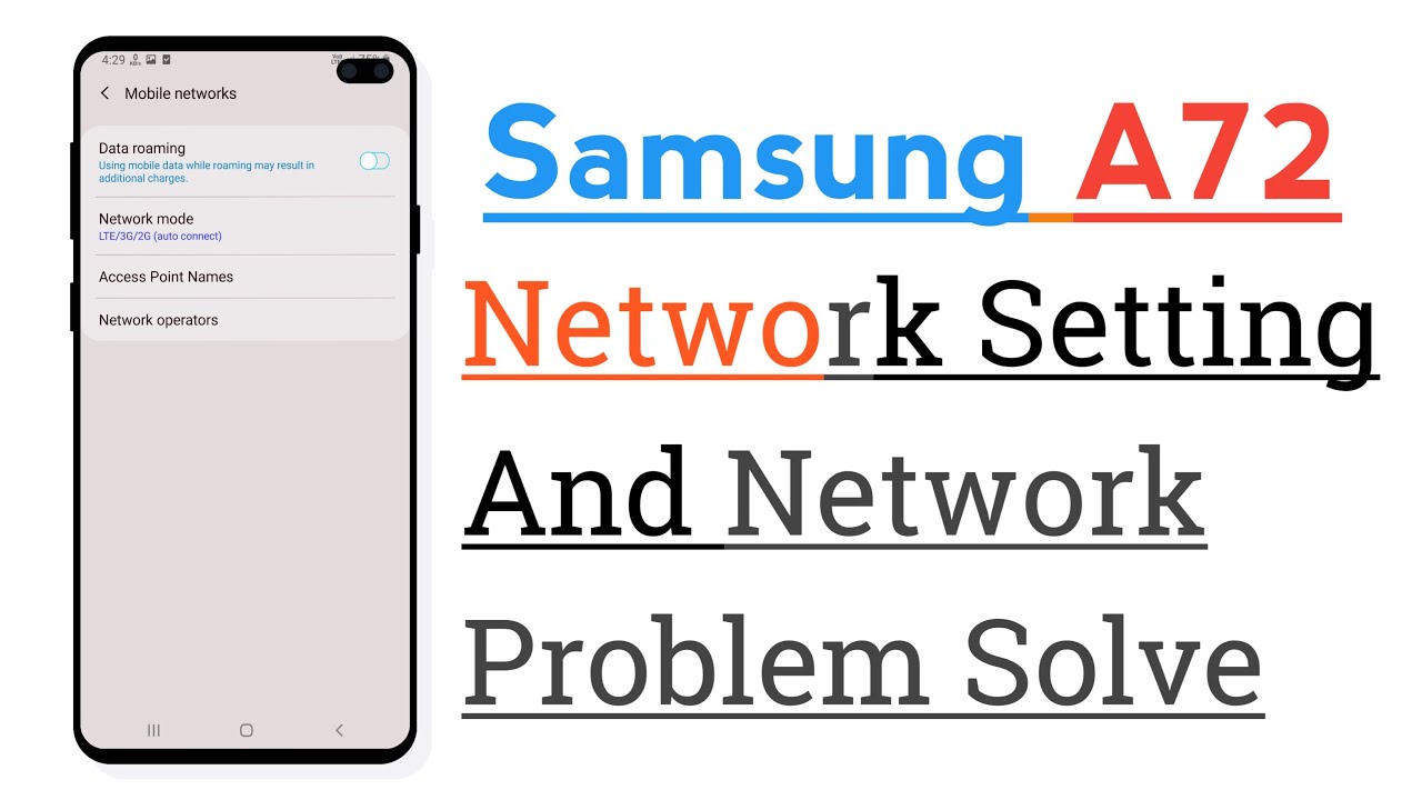 Samsung A72 Network Setting And Network Problem Solve - YouTube
