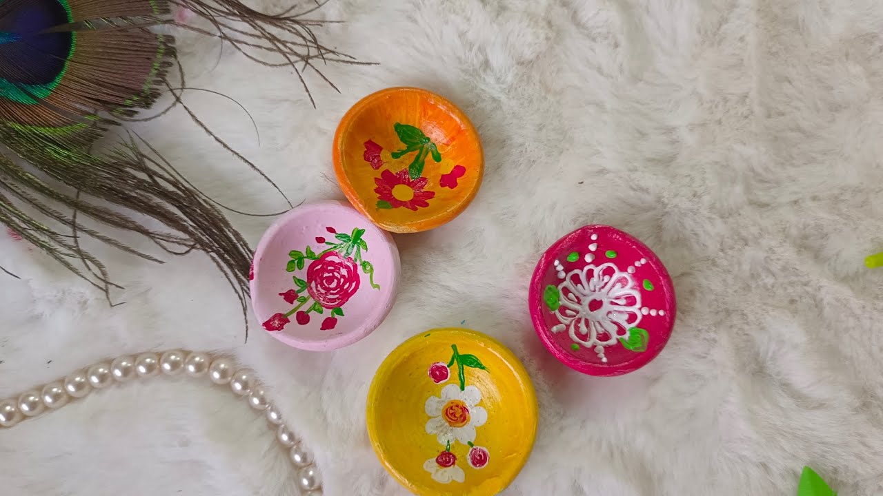 small diya decoration ideas | diya painting | easy diya decoration ...