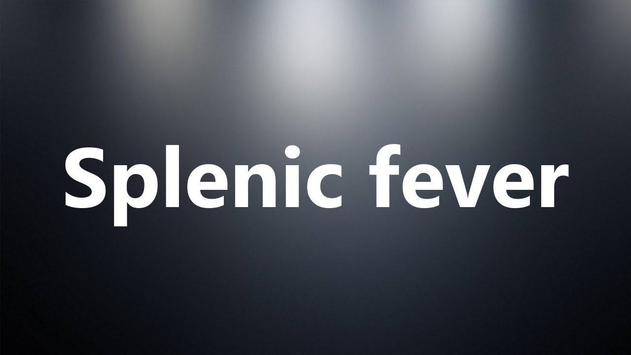Splenic fever - Medical Definition and Pronunciation - YouTube