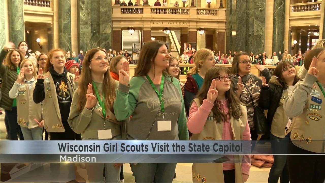 Wisconsin Girl Scouts Visit the State Capitol - YouTube