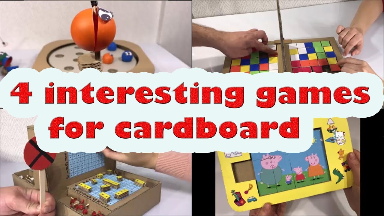 4 interesting games for cardboard. Diy - YouTube