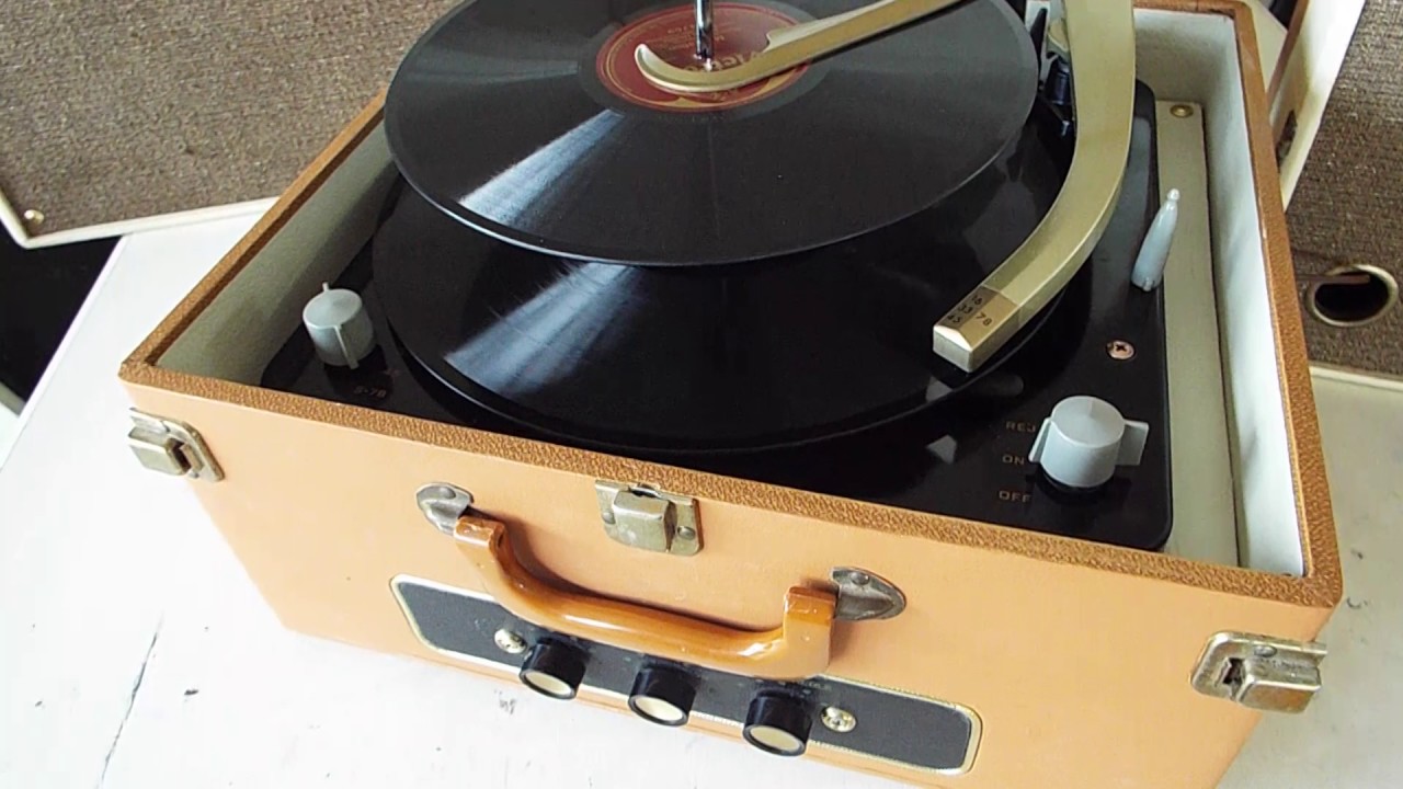 Philharmonic record player playing 12" and 10" 78 RPM records. - YouTube