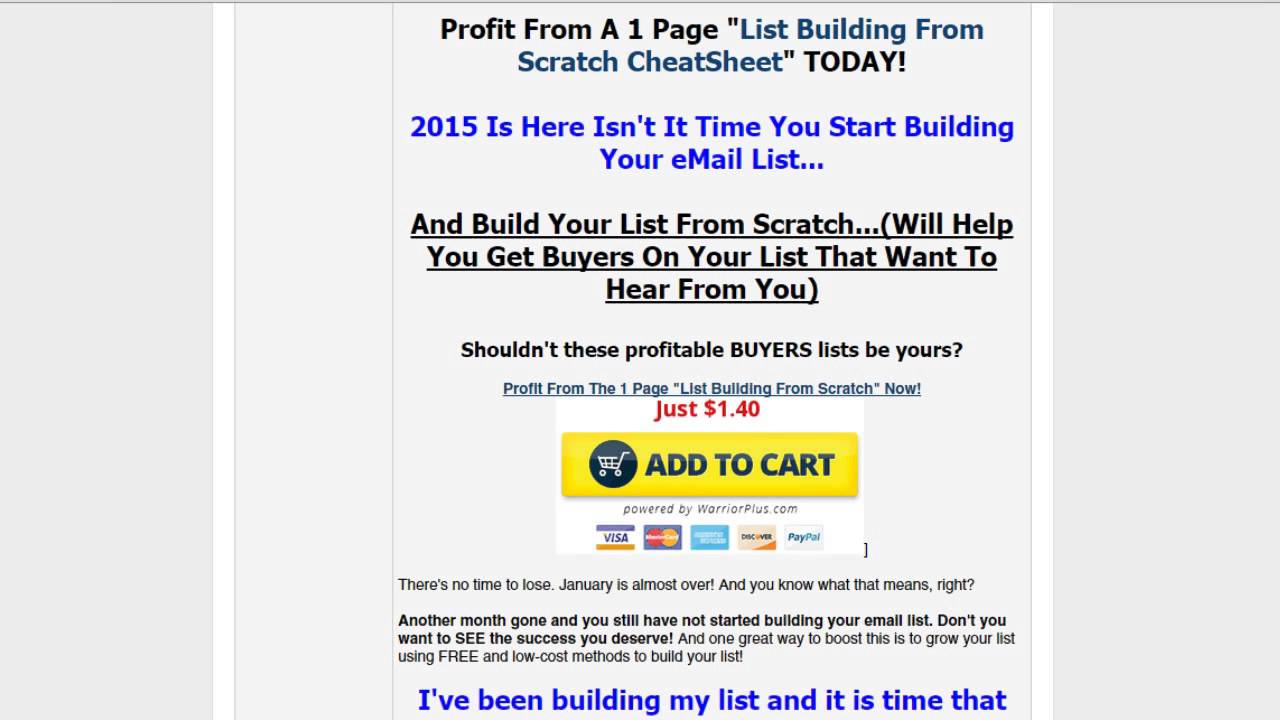 List Building From Scratch - YouTube
