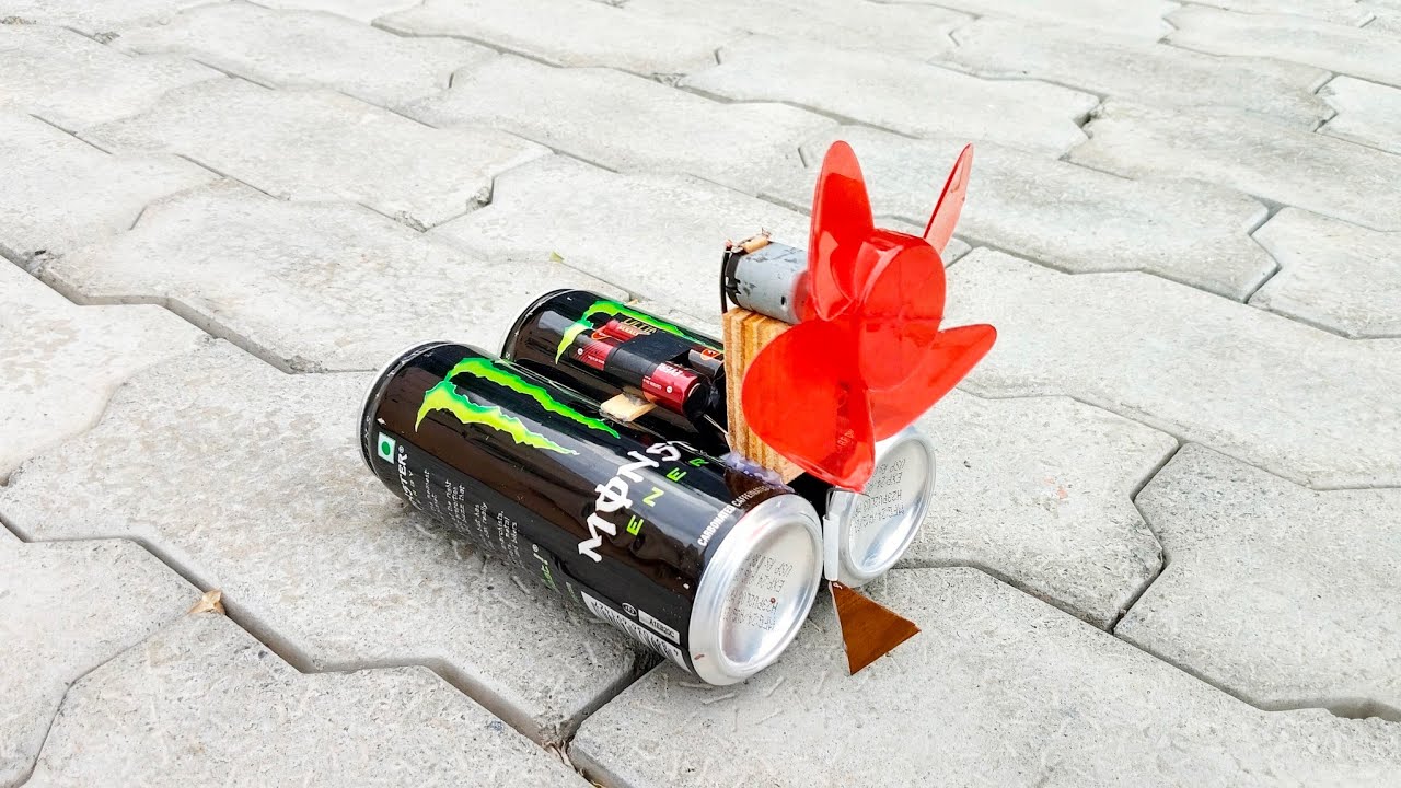 How To Make An Amazing Electric Boat From Soda Cans & DC Motor - DIY ...