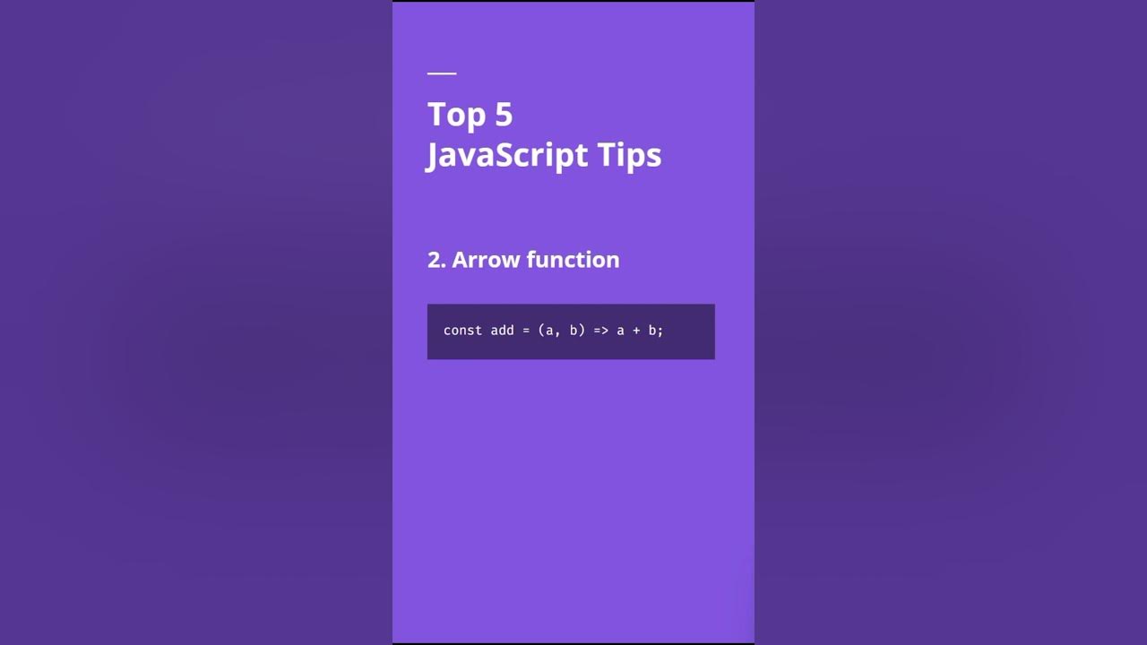 Top 5 JavaScript tips - YouTube