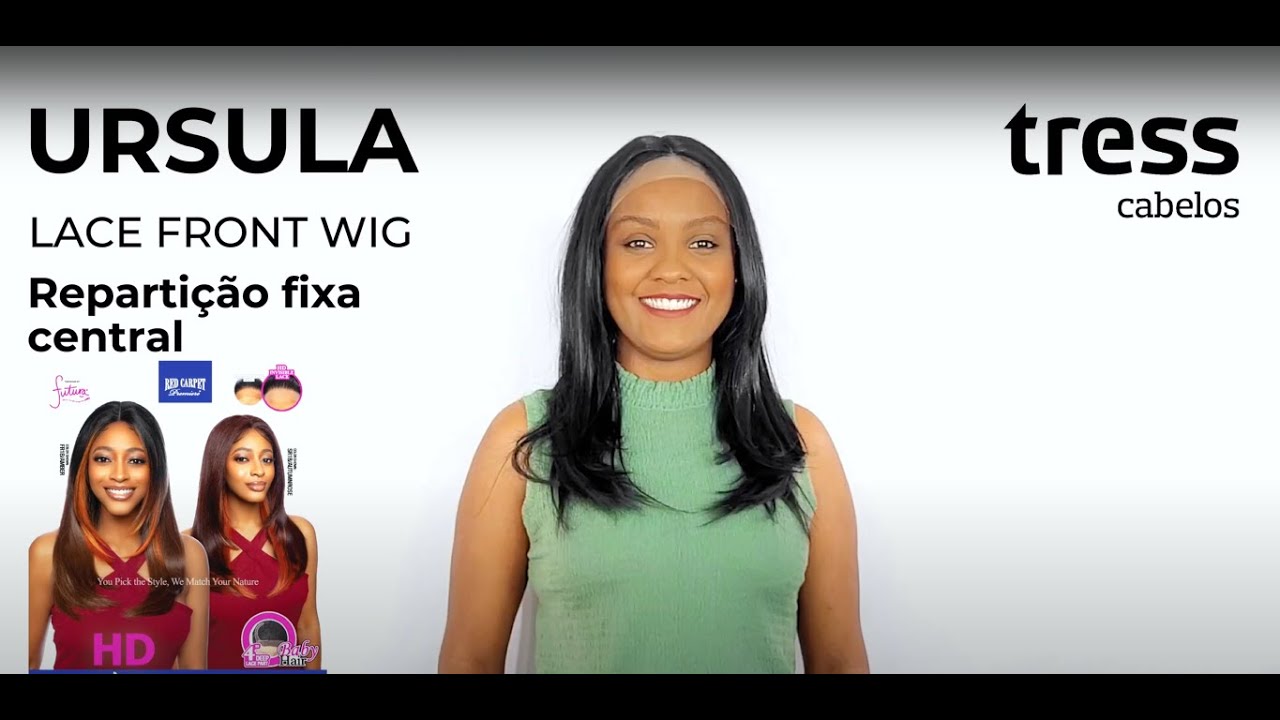 Tress Cabelos - Lace front wig URSULA cor: 1B - Mane Concept - YouTube