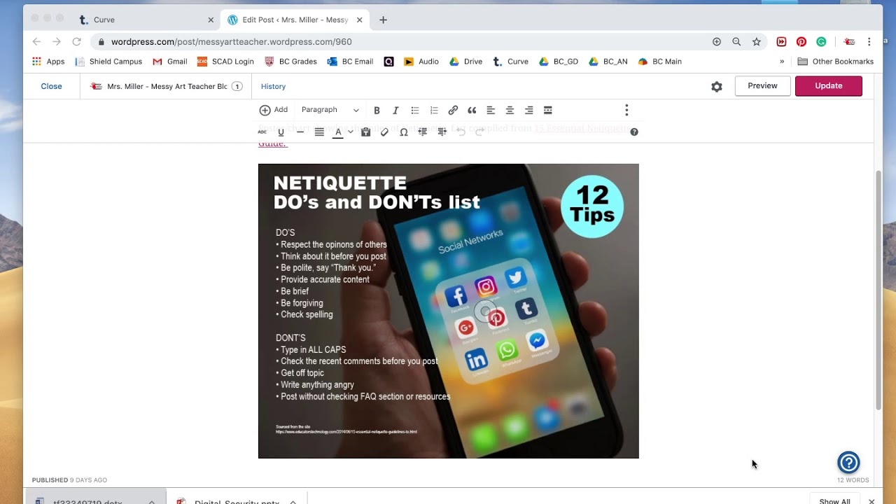 Netiquette Poster 12 Tips Audio and Video for Students - YouTube