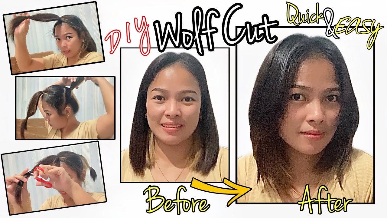 DIY WOLF CUT EASY TUTORIAL | HOW I CUT MY OWN HAIR AT HOME | PHILIPPINES - YouTube