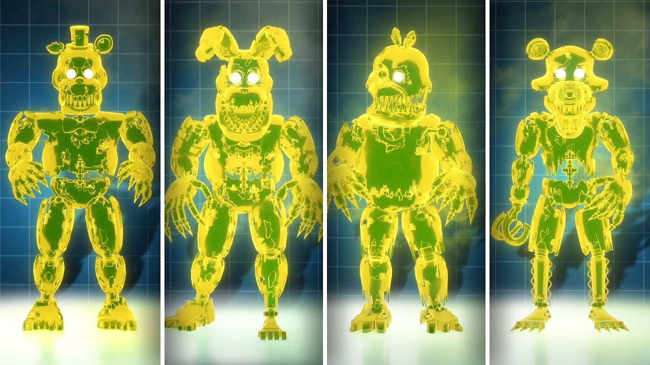 FNAF Radioactive Nightmare Animatronics Workshop Animations - YouTube