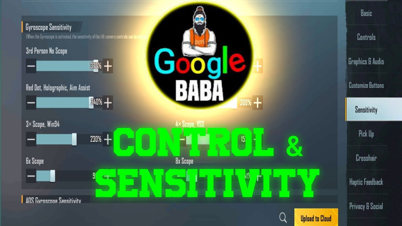 (New) Google baba sensitivity | Google baba control - YouTube